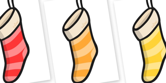 Christmas Editable A4 Stockings Stripes