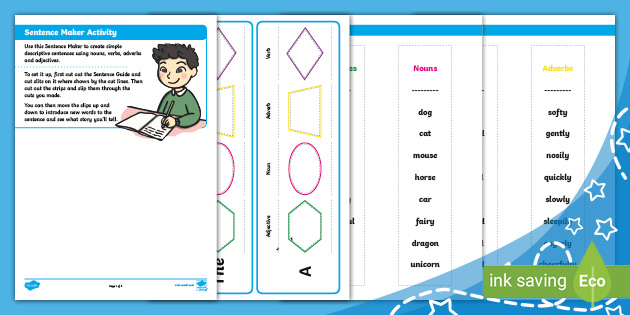 Sentence Maker Activity (teacher made)