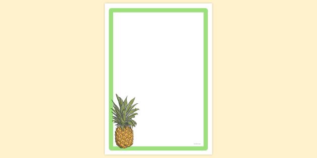 FREE! - Simple Blank Pineapple Page Border for KS2 | Twinkl