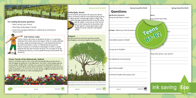 Spring Comprehension Worksheets