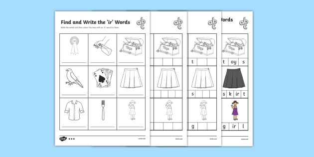 * NEW * FInd and Write the 'ir' Words Differentiated Activity