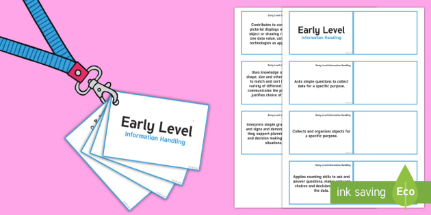 CfE Early Level Information Handling Lanyard-Sized Benchmarks
