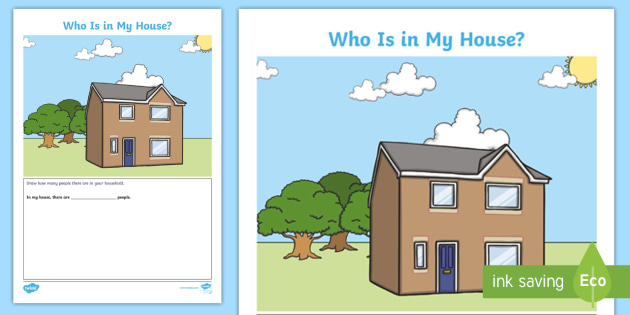 Who Is in My House? Worksheet / Worksheet (teacher made)