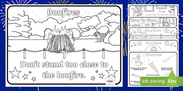 Firework Safety Colouring Cards (teacher made)