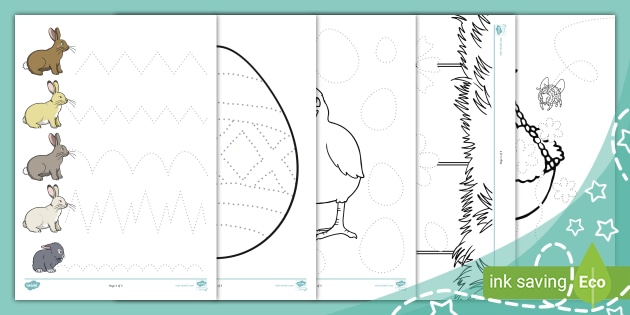 Easter-Themed Pencil Control Activities Ages 2-3