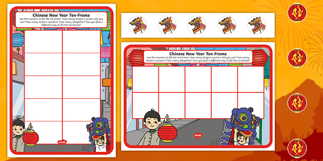 👉 Chinese New Year Ten-Frame and Counters (teacher made)