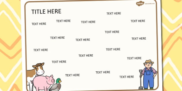 Farm Themed Editable Word Mat (teacher made)