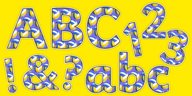 Beach Volleyball Display Letters and Numbers Pack