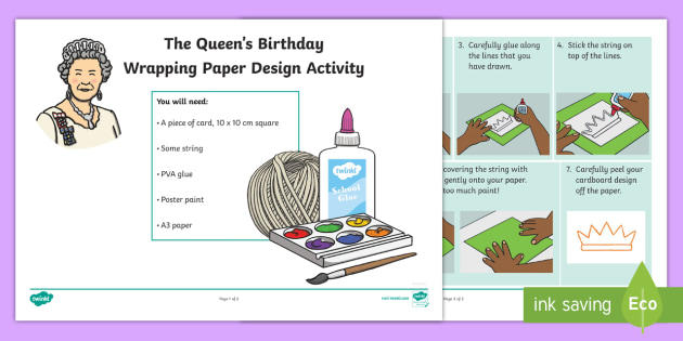 The Queen's Birthday Wrapping Paper Design Activity