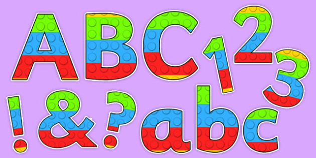 Building Brick Themed A4 Display Lettering