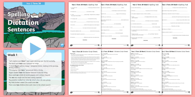 Year 2 Term 3B Spelling Dictation Sentences Activity Pack