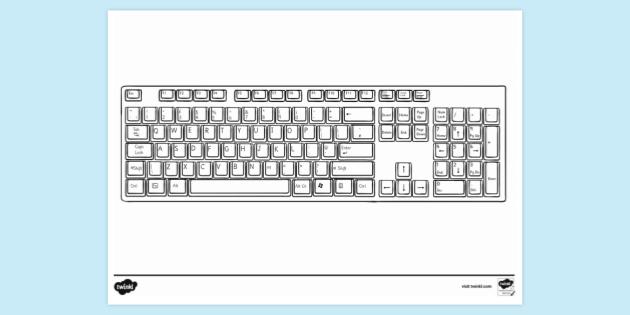 FREE! - Long Grey Keyboard Colouring | Colouring Sheets