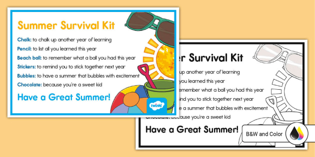 End of Year Gift: Summer Survival Kit | Twinkl USA