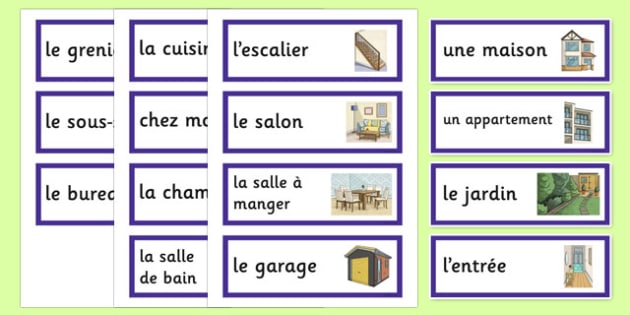 My Home Word Cards French (teacher made)