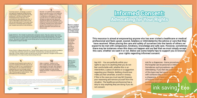 Informed Consent: Advocating for Your Rights (teacher made)