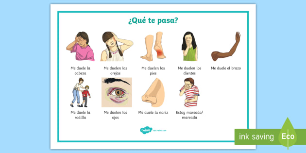 Illnesses Word Mat Spanish