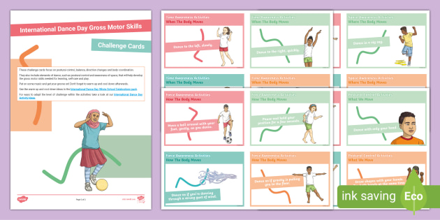 International Dance Day Gross Motor Skills Challenge Cards
