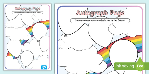 Year 6 Graduation Autograph Sheet - The Sky's the Limit