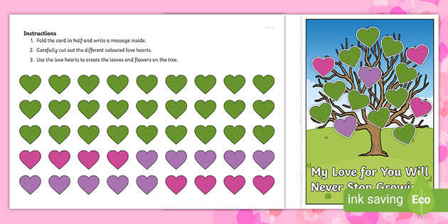 Valentine's Day Heart Tree Card (teacher made)