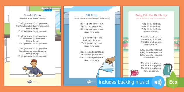 Full and Empty Concept Songs and Rhymes Resource Pack