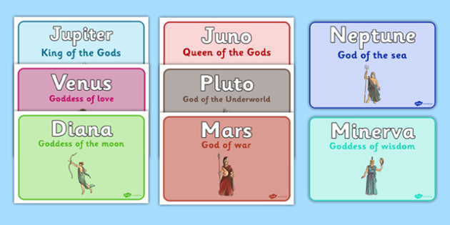 Roman Gods Table Group Signs One-Sided (teacher made)
