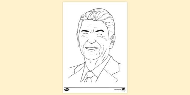 FREE! - Ronald Reagan Twinkl Eyes Colouring Sheet Colouring | Colouring ...