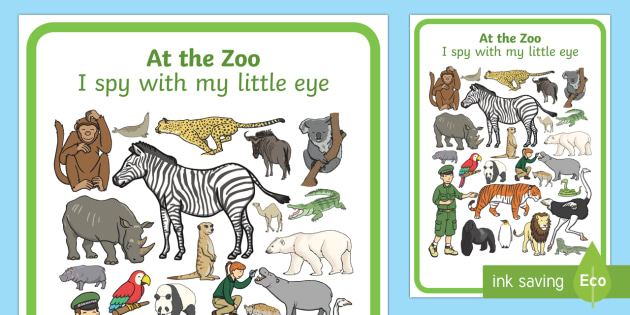 At the Zoo Themed I Spy With My Little Eye Activity - I spy