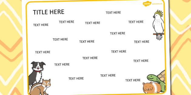 Pets Themed Editable Word Mat