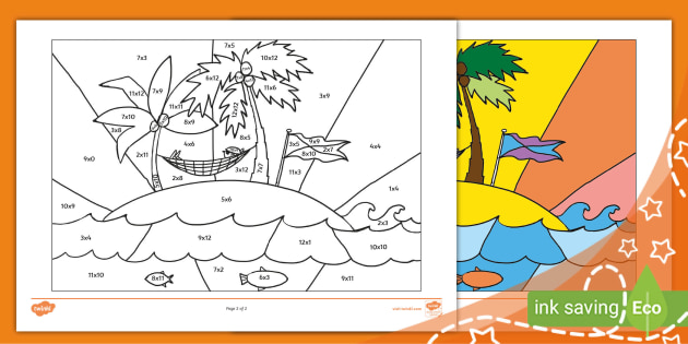 Pirate Island Multiplication Colour by Number (teacher made)