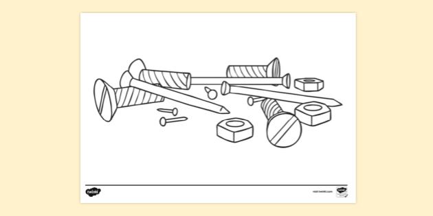 FREE! - Metal Screw Nails Colouring | Colouring Sheets