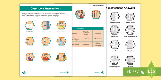 * NEW * Classroom Language Worksheet