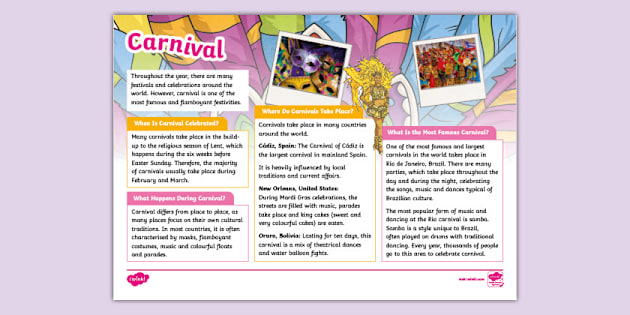 Carnival Activities Ks2