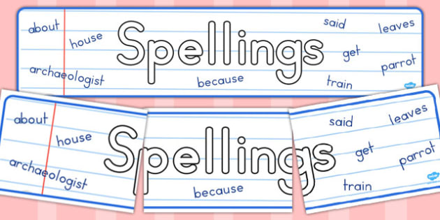 Spellings Display Banner (teacher made)