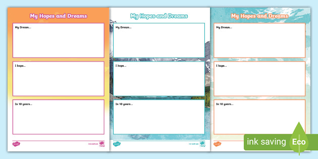 Primary 7 End of Year Hopes and Dreams Worksheet