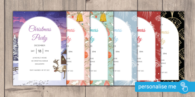 Editable Christmas Invitation Pack