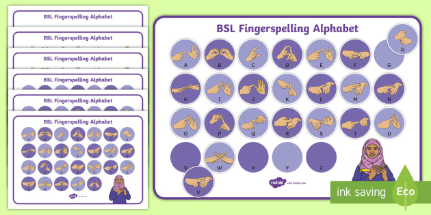British Sign Language (BSL) Fingerspelling Alphabet Mat Pack