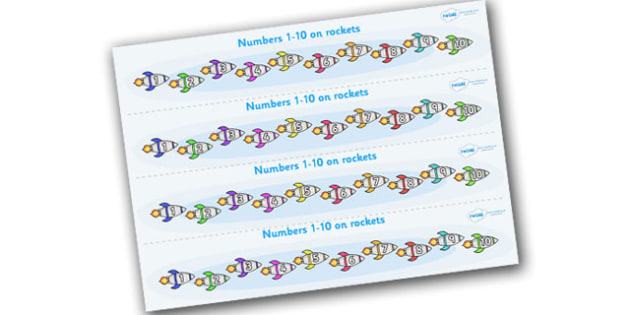 1-10 on Rockets Number Strips (teacher made)