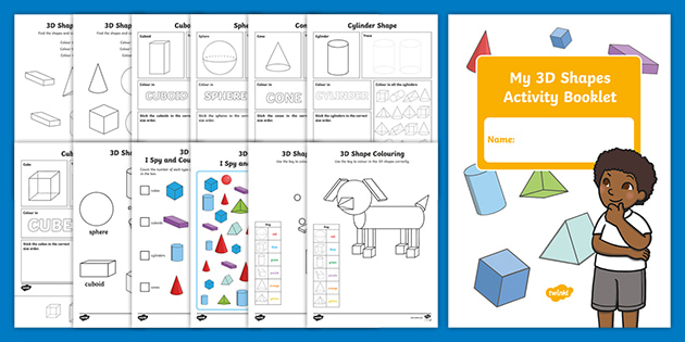 👉 3D Shapes Activity Booklet (Ages 3-5) (teacher made)