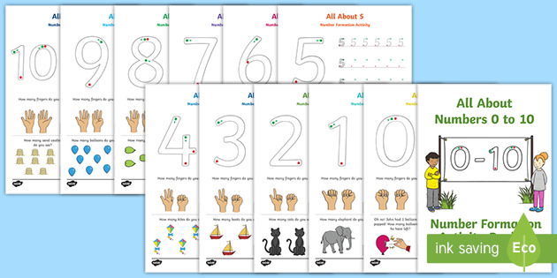Everything About Numbers 0 - 10 Number Formation Flapbook