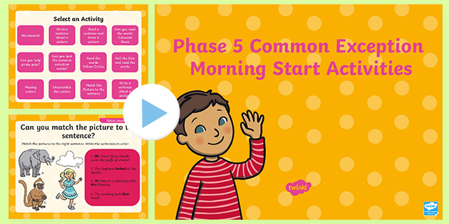 Common Exception Words Morning Starter Activities PowerPoint