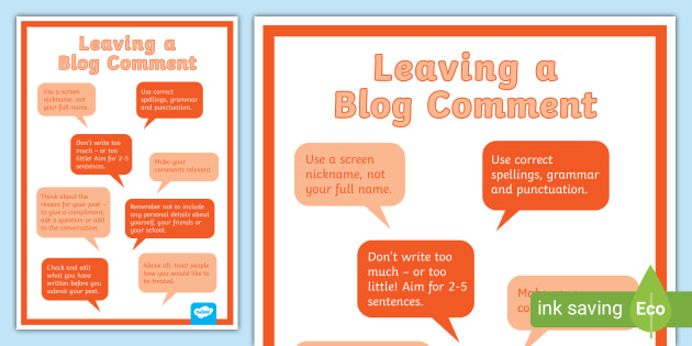 Leaving A Blog Comment Display Posters (teacher made)