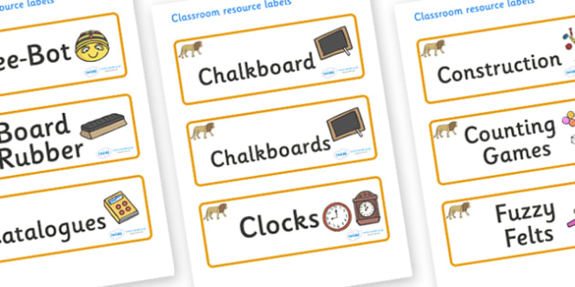 FREE! - Lion Themed Editable Additional Classroom Resource Labels