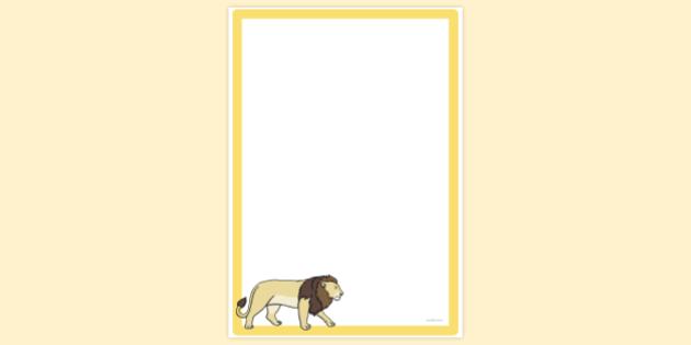 Angry Lion Walking Page Border | Page Borders | Twinkl