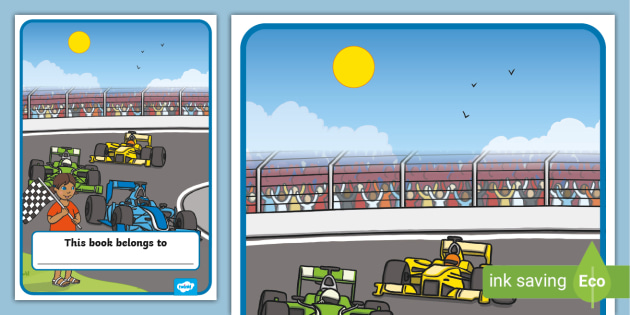 FREE! - Automobile Racing Themed Book Cover (teacher made)
