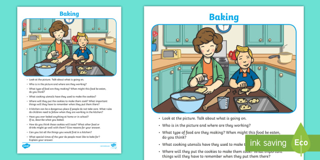 Baking Oral Language Worksheet / Worksheet