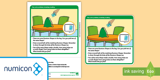 EYFS Maths Doubling Challenge: Numicon Shape Doubles Activity