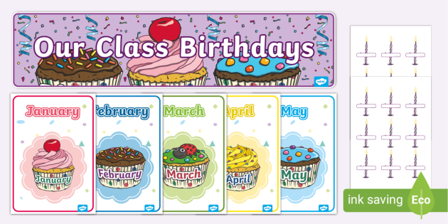 Our Class Birthdays Display Pack (teacher made)