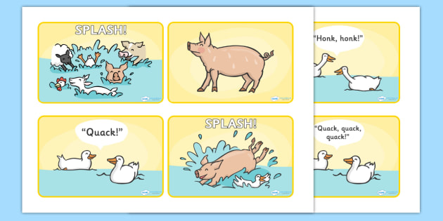 Story Sequencing (4 per A4) to Support Teaching on Pig in the Pond
