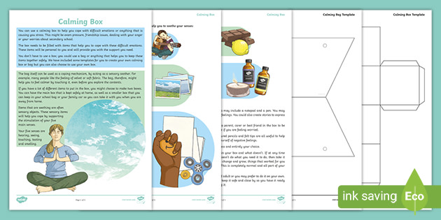 Classroom Calm Down Box Worksheet | Twinkl Inclusion