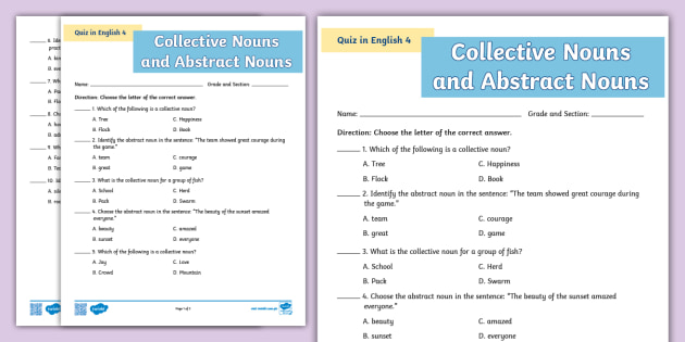 Collective Nouns Worksheets